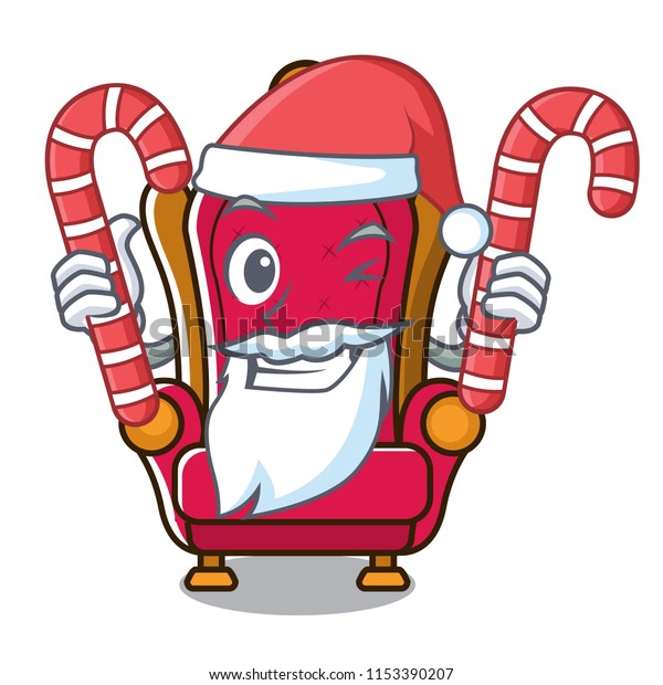 Santa Candy King Throne Mascot Cartoon Stock Vector (Royalty Free ...