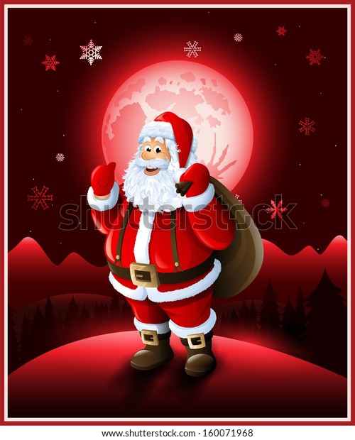 Santa Claus Background Christmas Red Greeting Stock Vector (Royalty ...