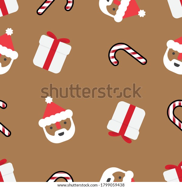 Santa Claus Candy Cane Gift Box Stock Vector (Royalty Free) 1799059438 ...
