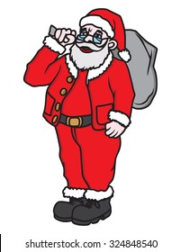 Santa Claus Carrying Sack Vector Stock Vector (Royalty Free) 324848540 ...
