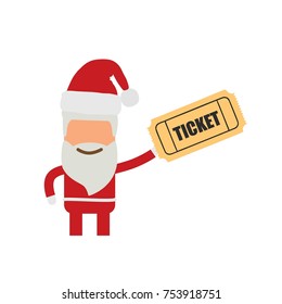 Santa Claus Cinema Ticket Vector Illustration Stock Vector (Royalty ...