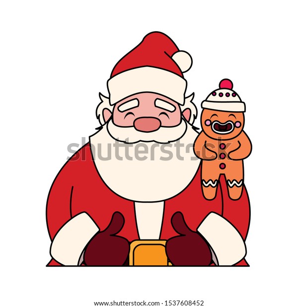 Santa Claus Gingerbread Man On White Stock Vector (Royalty Free ...