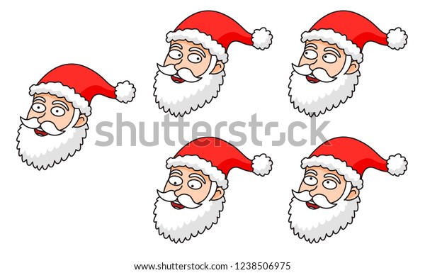 Santa Claus head on transparent background, illustration