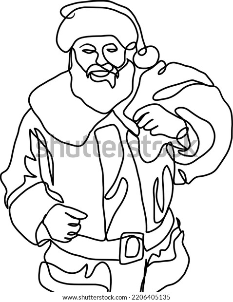 Santa Claus Line Art Vector Illustration Stock Vector (Royalty Free ...