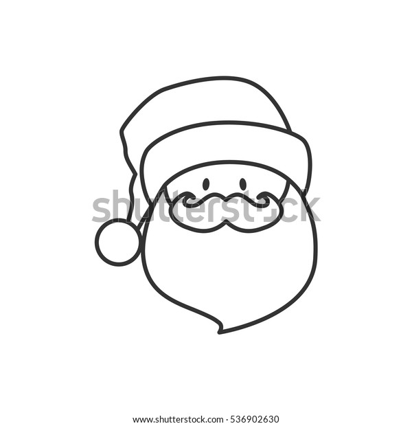 Santa Claus Line Icon Isolated On Stock Vector (Royalty Free) 536902630