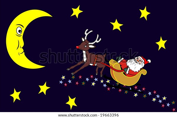 Santa Claus Moon Vector File Stock Vector (Royalty Free) 19663396 ...
