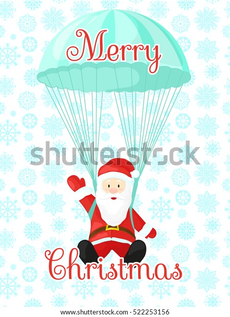 Santa Claus Parachute Vector Illustration Cartoon Stock Vector (Royalty ...