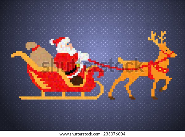 Santa Claus Pixel Art Stock Vector (Royalty Free) 233076004