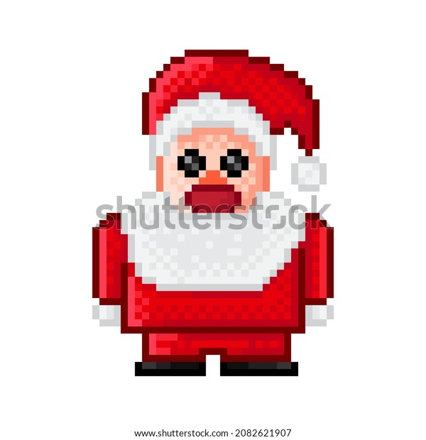 Santa Claus Pixel Art Vector Picture: стоковая векторная графика (без ...