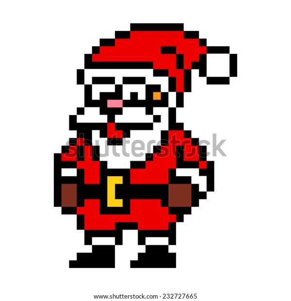 Santa claus pixel art vector