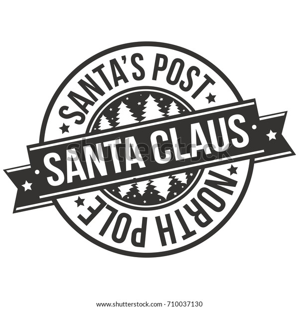 Santa Claus Post Stamp Design Vector Stock Vector (Royalty Free) 710037130