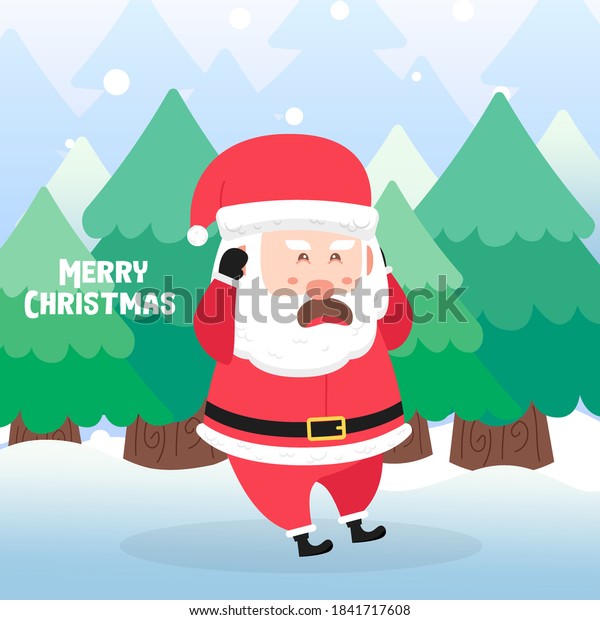 Santa Claus Scared Face Scene Winter Stock Vector (Royalty Free ...