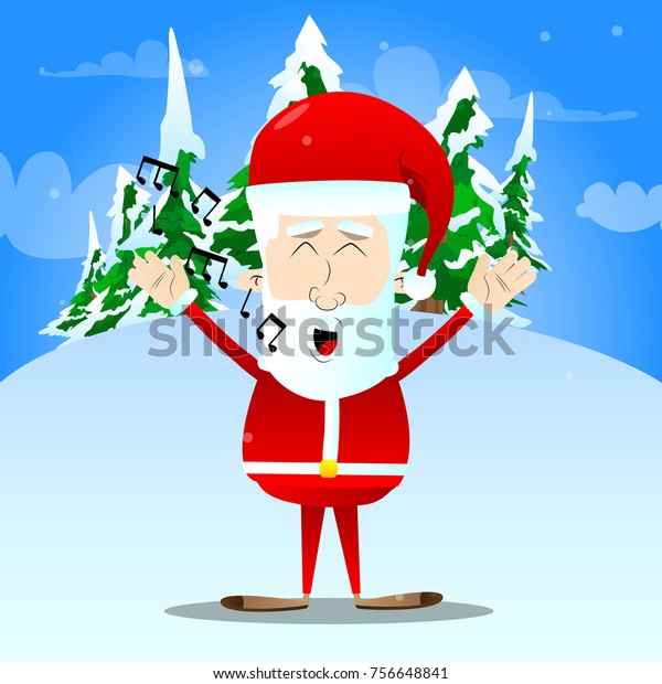 Santa Claus Singing Vector Cartoon Character Stock Vector (Royalty Free ...
