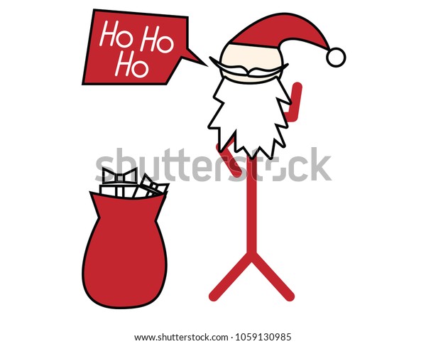 Santa Claus Stickman Vector Illustration Stock Vector (Royalty Free ...