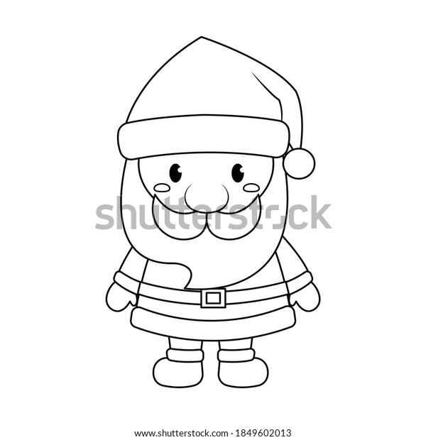 Santa Claus Vector Illustration Cartoon Coloring Stock Vector (Royalty ...