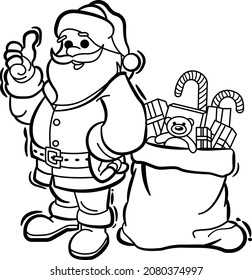 Santa Claus Vectorized Line Art Stock Vector (Royalty Free) 2080374997 ...