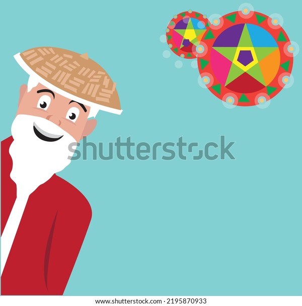 Santa Clause Wearing Asian Hat Filipino Stock Vector (Royalty Free ...