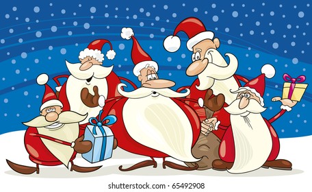 Santa Clauses Group Stock Vector (Royalty Free) 65492908 | Shutterstock
