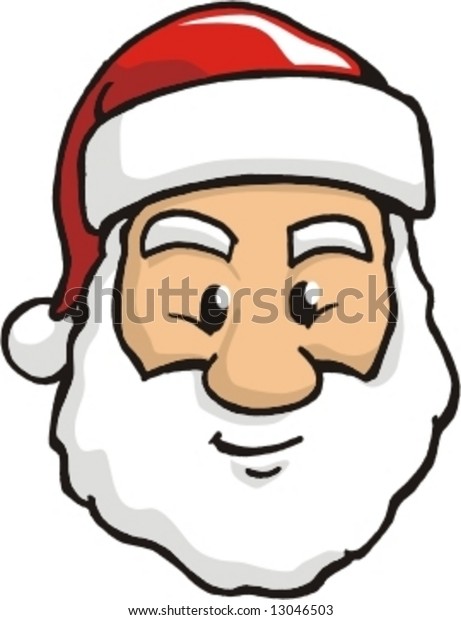 Santa Clauss Face Smiling Christmas Stock Vector (Royalty Free ...