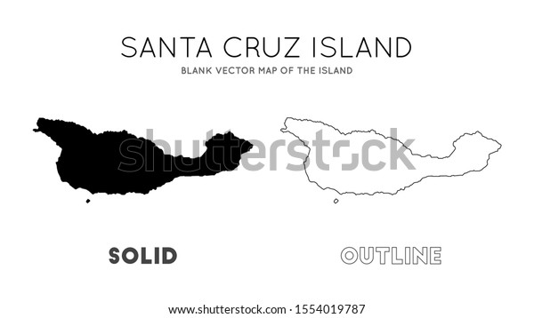 Santa Cruz Island Map Borders Santa Stock Vector (Royalty Free ...