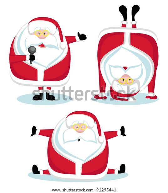 Santa Different Positions Vector Illustration Stock Vector (Royalty ...
