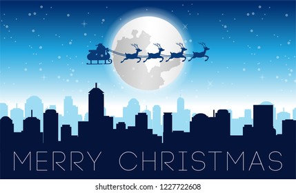 Santa Flying Through Night Sky Under Stock Vector (Royalty Free) 1867559440
