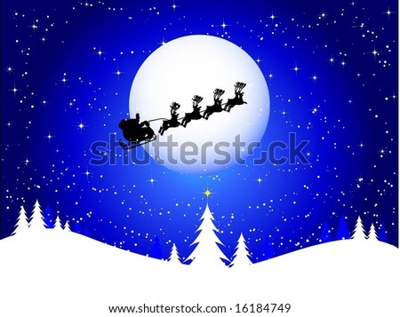 Santa Flying Through Sky Stock Vector (Royalty Free) 16184749 ...