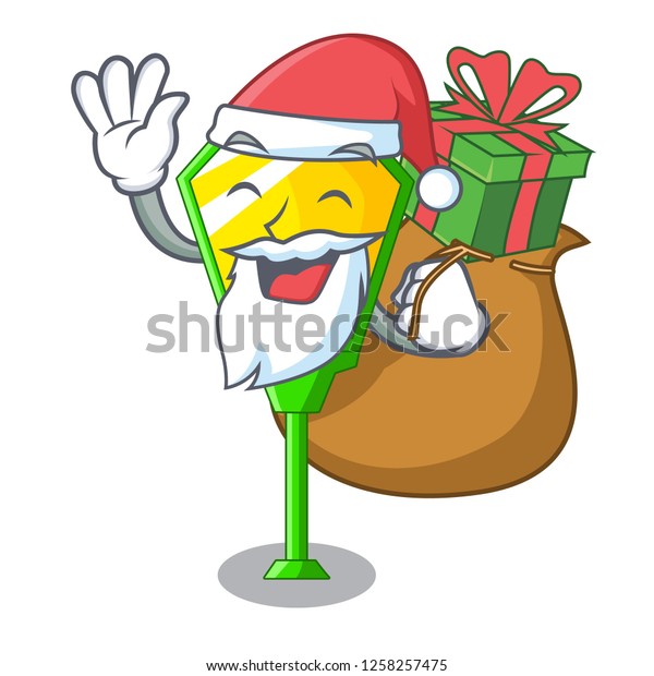 Santa Gift Character Lamp Post Style Stock Vector (Royalty Free ...