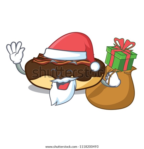 Santa Gift Maple Bacon Bar Mascot Stock Vector (Royalty Free ...