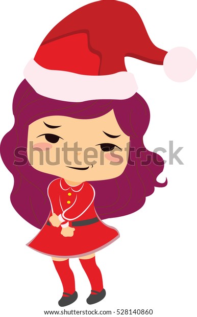 Santa Girl Cartoon Vector Stock Vector (Royalty Free) 528140860 ...