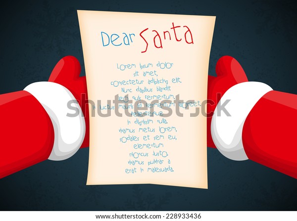 Santa Holding Letter Stock Vector (Royalty Free) 228933436