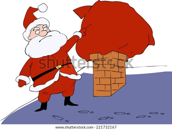 Santa On Roof Stock Vector (Royalty Free) 221732167