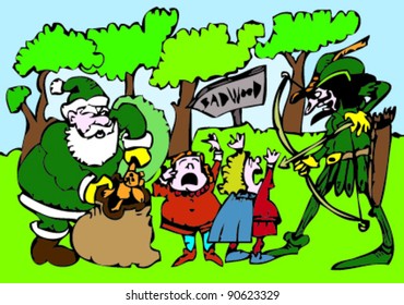 Santa Robin Hood Stock Vector (Royalty Free) 90623329 | Shutterstock