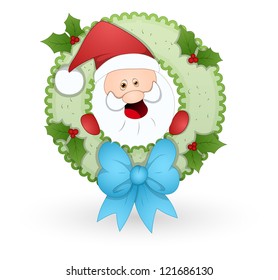 Santa Wreath Vector Illustration Stock Vector (Royalty Free) 121686130 ...