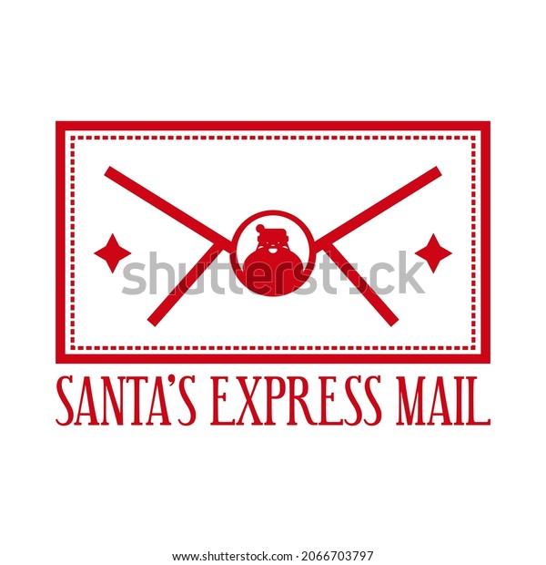 Santas Express Mail Round Stamp Design Stock Vector (Royalty Free ...