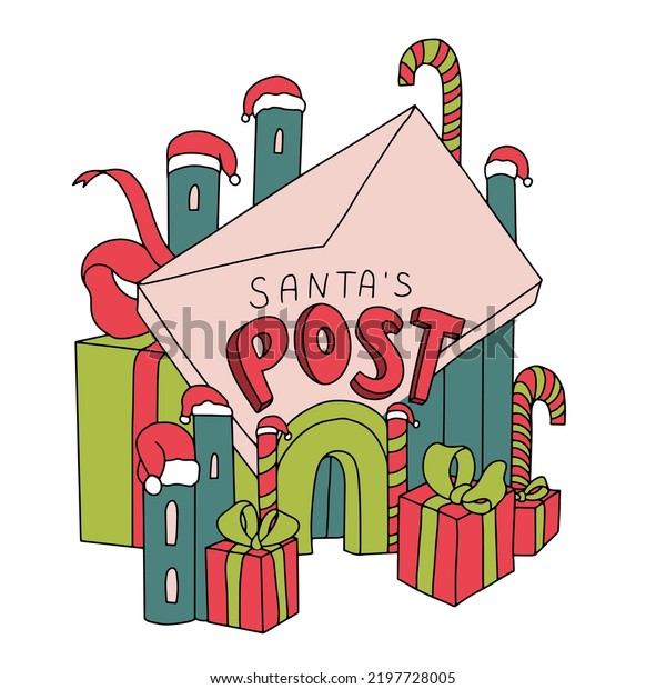Santas Post Office Illustration Isolated On Stock Vector (Royalty Free ...