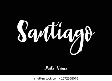 Santiagomale Name Bold Cursive Calligraphy Typeface Stock Vector ...