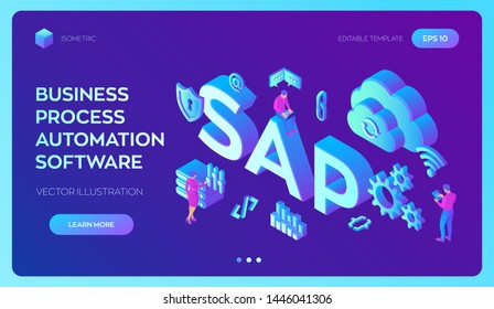 Sap Business Process Automation Software Erp Stock Vector (Royalty Free ...