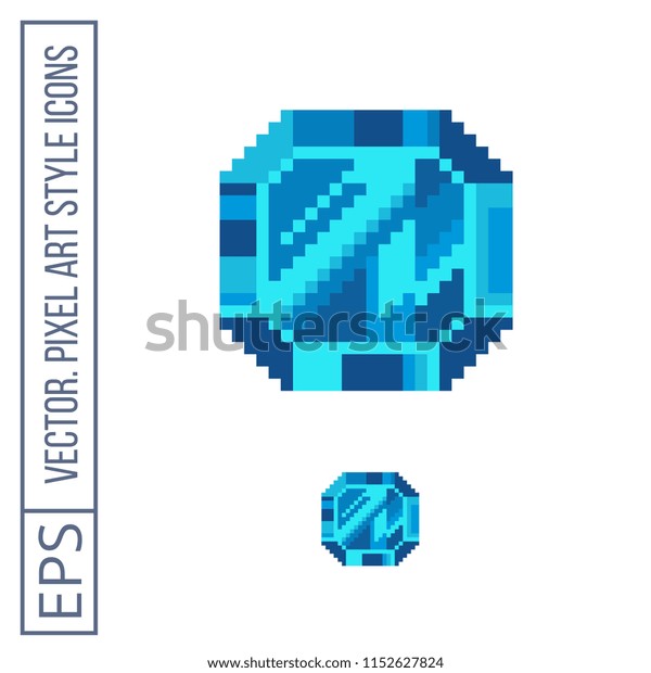 Sapphire Topaz Precious Stone Pixel Art Stock Vector (Royalty Free ...