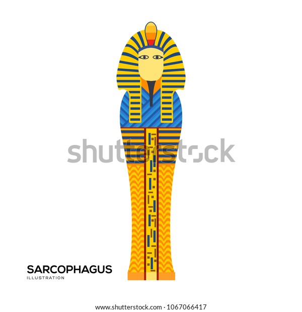 sarcophagus vector illustration symbol object. Flat icon style concept ...