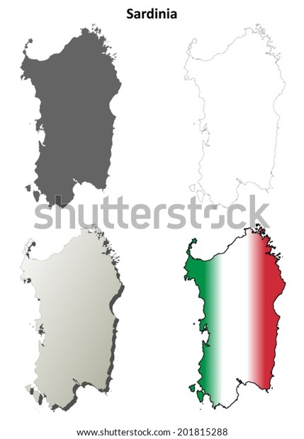 Sardinia Blank Detailed Outline Map Set Stock Vector (Royalty Free ...