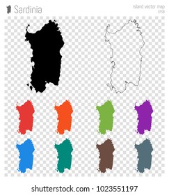 Sardinia High Detailed Map Isolated Black Stock Vector (Royalty Free ...