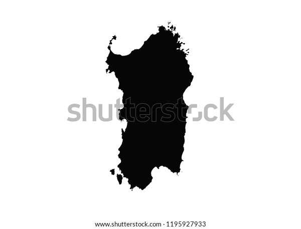 Sardinia Outline Map Island Shape Italy Stock Vector (Royalty Free ...