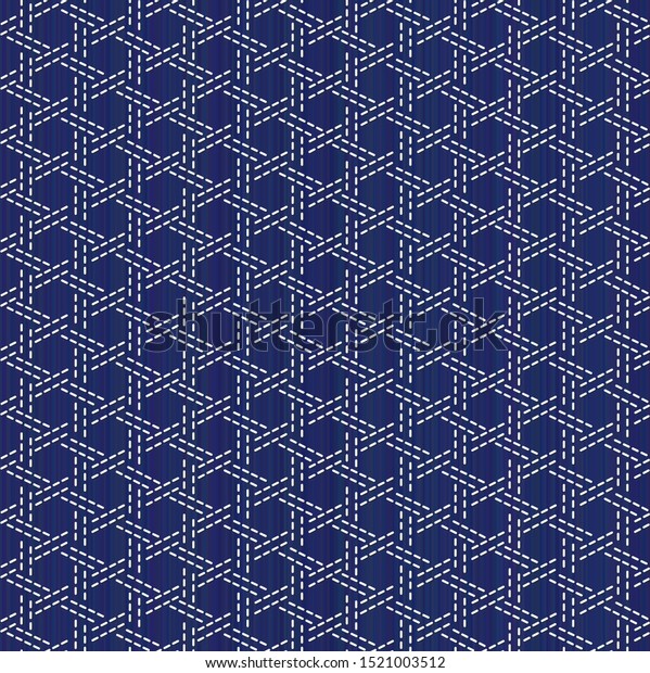 Sashiko Kimono Pattern Imitation Bamboo Basket Stock Vector (Royalty ...