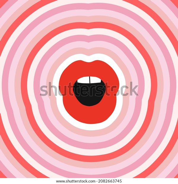 Sassy Red Lips Talking Mouth Vector Stock Vector (Royalty Free) 2082663745