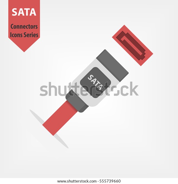 Sata Connector Red Cable Vector Icon Stock Vector (Royalty Free ...