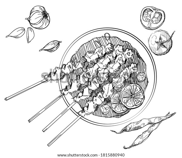 1,558 Satay Illustration Images, Stock Photos & Vectors | Shutterstock
