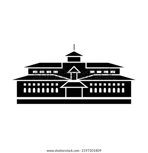Satay Tower Gedung Sate Black Icon Stock Vector (Royalty Free ...