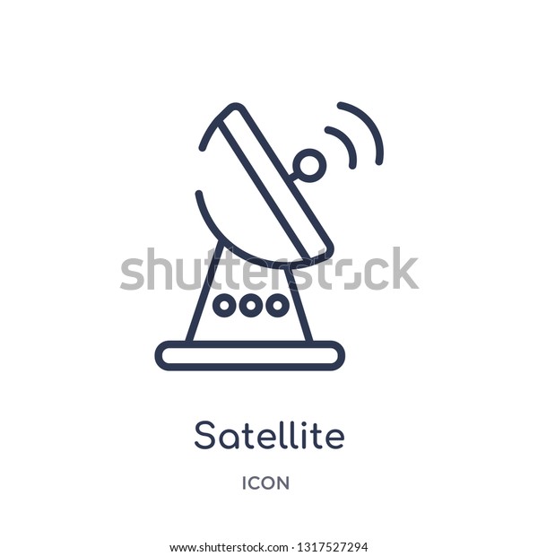 Satellite Connection Icon Technology Outline Collection Stock Vector ...