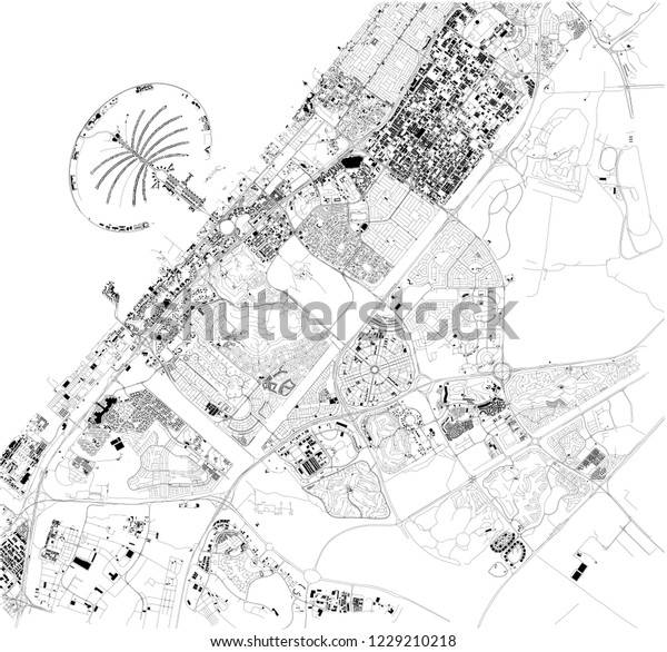 Satellite Map Dubai United Arab Emirates Stock Vector (Royalty Free ...